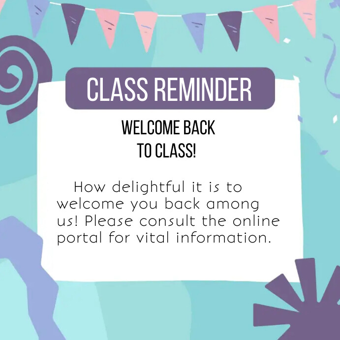 White Maximalist Classroom Reminder Templates | PosterMyWall