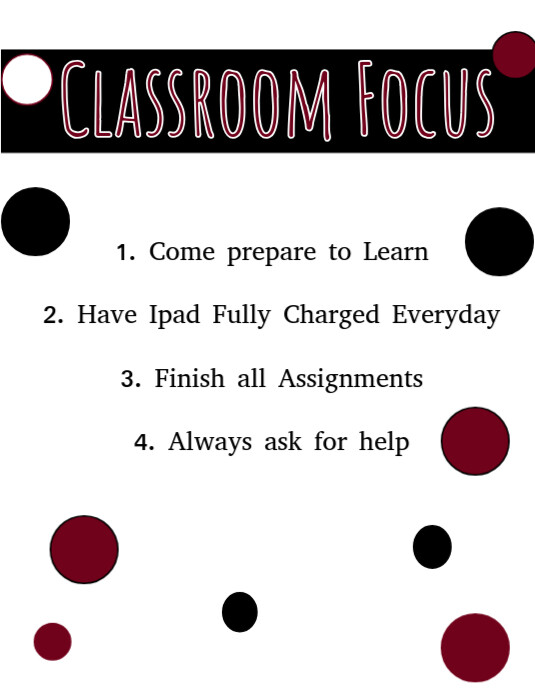 White Maximalist Classroom Rules Flyer (us Le Template | PosterMyWall