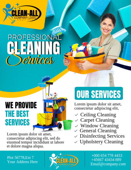 Copy of White Maximalist Cleaning Company Flyer (us Letter) | PosterMyWall