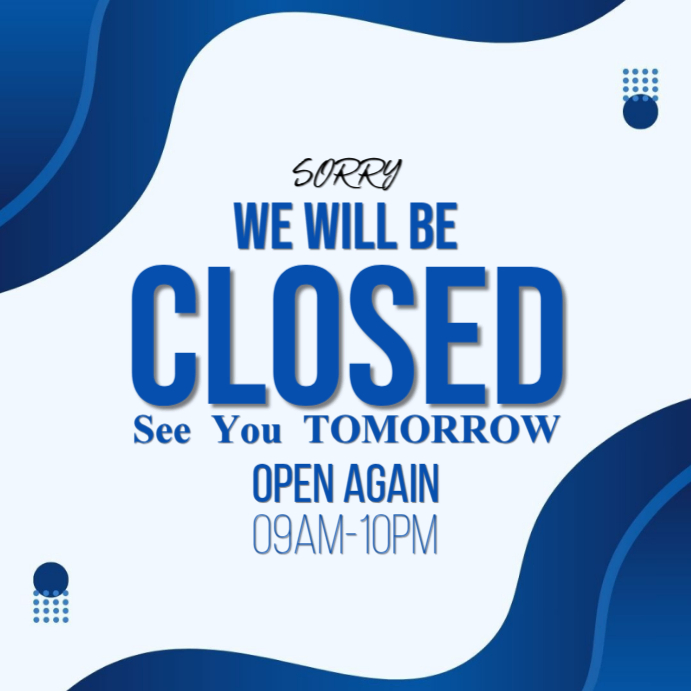 White Maximalist Closed Announcement Flyers Instagram Post Template ...