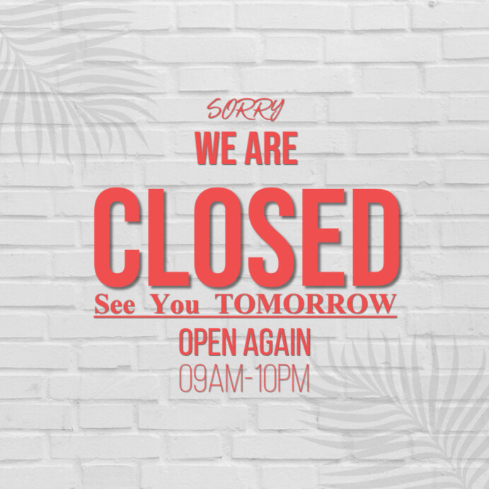 White Maximalist Closed Announcement Flyers Template Instagram Post ...