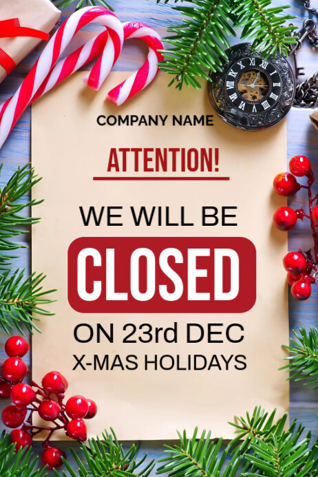 Copy of White Maximalist Closed For Christmas Break Poster | PosterMyWall