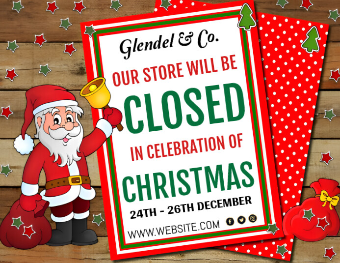 White Maximalist Closed For Christmas Flyer (us Letter) Template | PosterMyWall