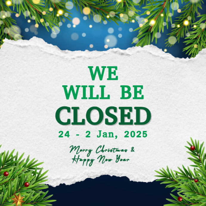 White Maximalist Closed For Christmas Instagram Post Template | PosterMyWall