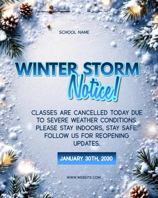 White Maximalist Closed For Winter Instagram Portrait Template ...