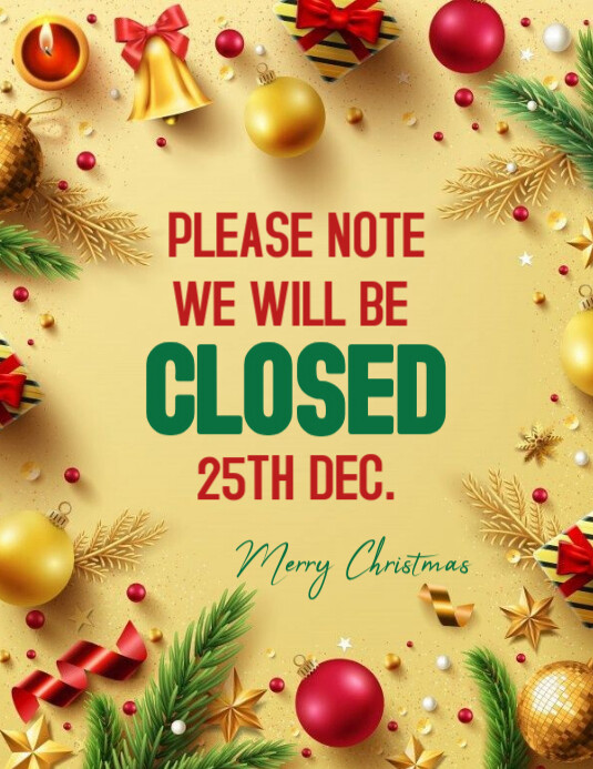 White Maximalist Closure Announcement Flyer (us Letter) Template ...