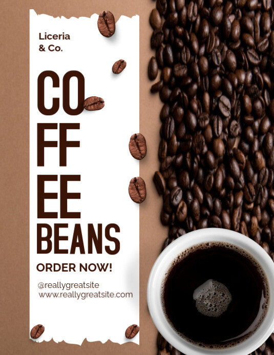 Copy of White Maximalist Coffee Beans Flyer (us Letter) | PosterMyWall