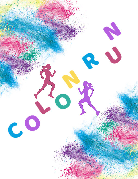 Copy of White Maximalist Color Run Flyer (us Letter) | PosterMyWall