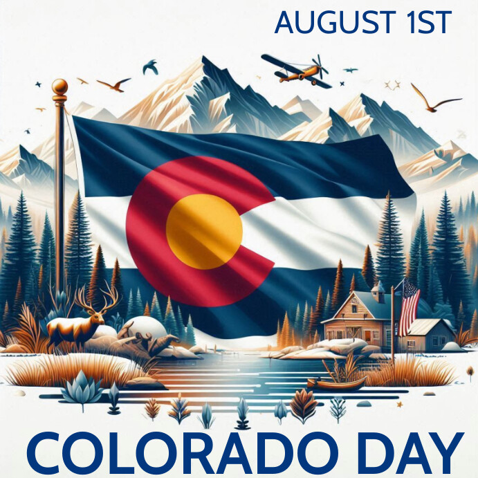 White Maximalist Colorado Day Instagram Post Template | PosterMyWall