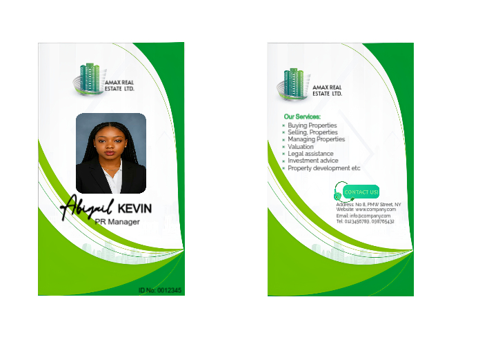 White Maximalist Company Id Card A4 Template | PosterMyWall