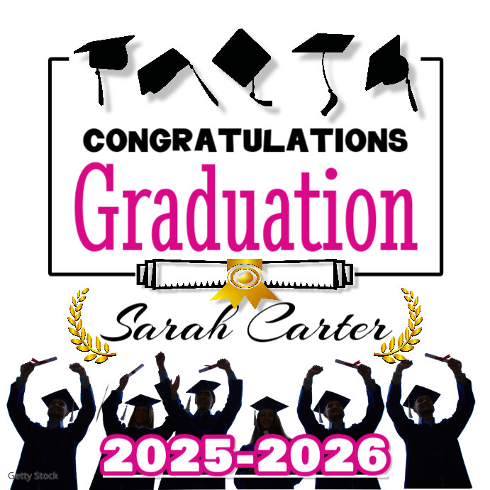 Copy of White Maximalist Congratulations Graduation Instagram Post | PosterMyWall