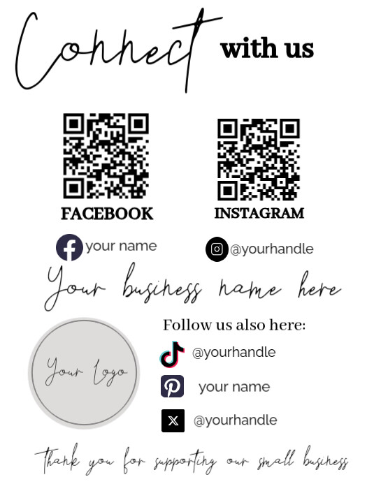 Copy of White Maximalist Connect With Us Flyer (us Letter) | PosterMyWall