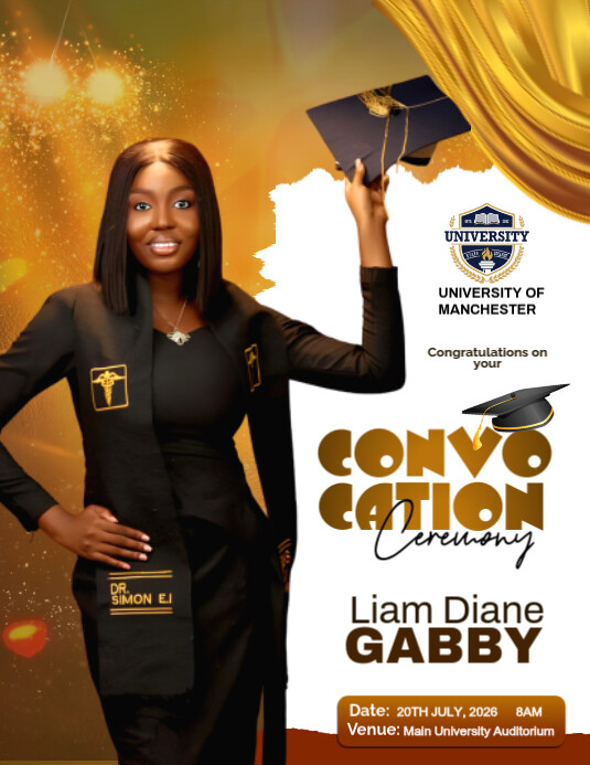 Copy of White Maximalist Convocation Ceremony Flyer (us Letter) | PosterMyWall