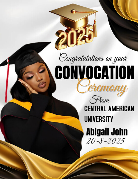 White Maximalist Convocation Flyer Flyer (us Letter) Template ...