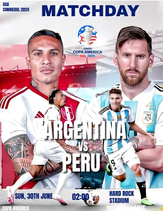 White Maximalist Copa America 2024 Argentina Template | PosterMyWall