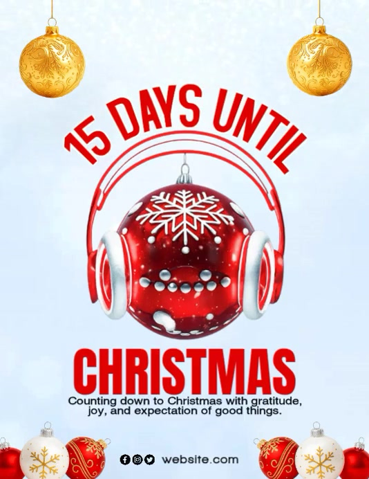 White Maximalist Countdown To Christmas Template Flyer (us Letter ...