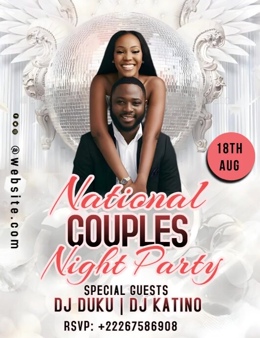 White Maximalist Couples Party Flyer (us Lett Template | PosterMyWall