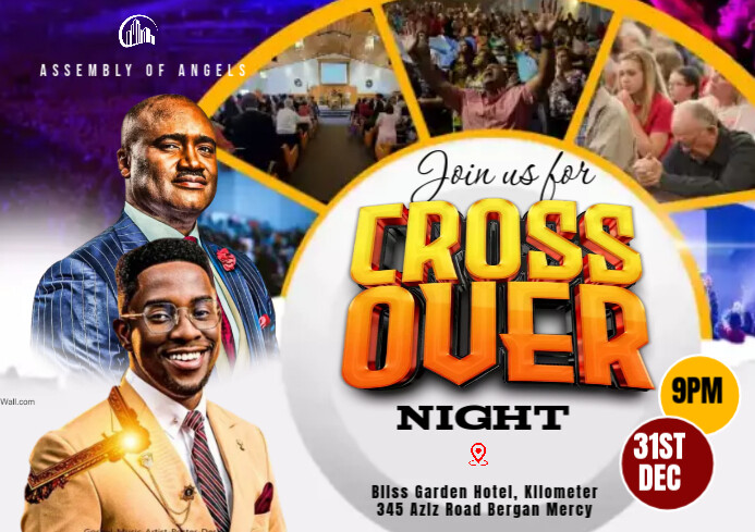 Copy of White Maximalist Cross Over Night A4 | PosterMyWall