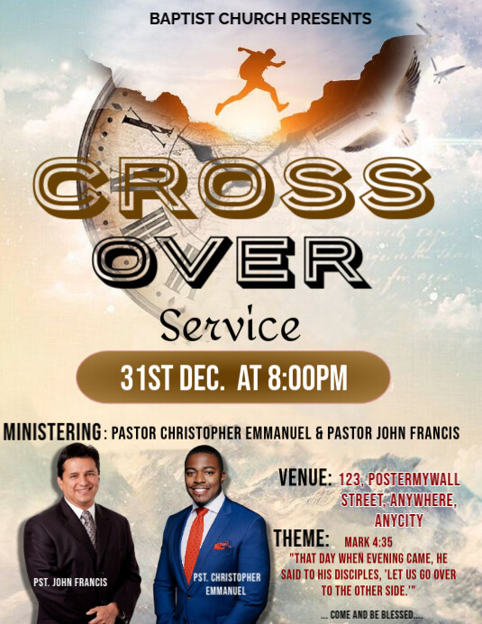 Plantilla de White Maximalist Cross Over Service Flyer (us Letter ...