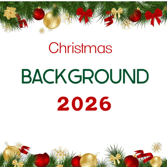 White Maximalist Custom Editable Christmas Background Square (1:1 ...