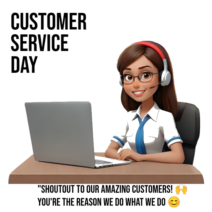 White Maximalist Customer Service Day Instagram Post Template ...