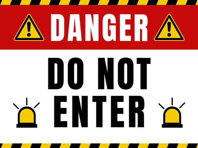 White Maximalist Danger And Warning Lights Templates Presentation ...