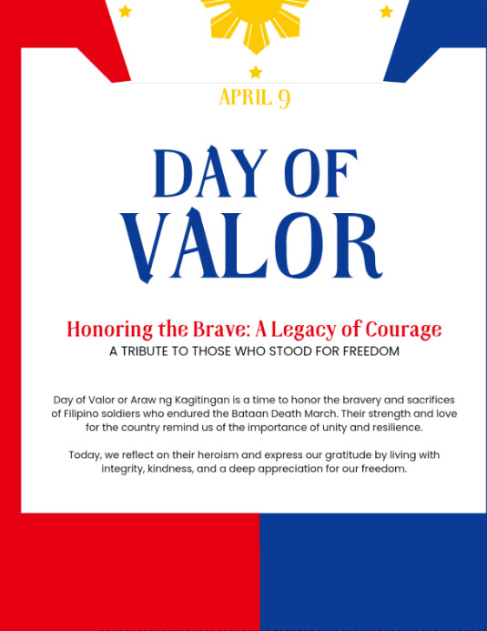 White Maximalist Day Of Valor (araw Ng Kagitingan) Flyer (us Letter ...