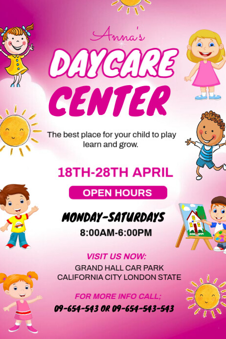 Copy of White Maximalist Daycare Center Template Design Poster | PosterMyWall