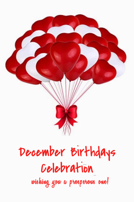 White Maximalist December Birthday Celebration Banner 4' × 6' Template ...