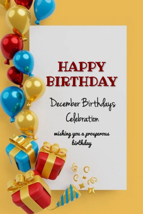 Copy of White Maximalist December Birthdays Celebration Banner 4' × 6 ...