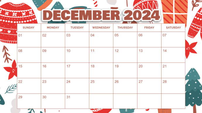 Copy of White Maximalist December Calendar Digital Display (16:9 ...