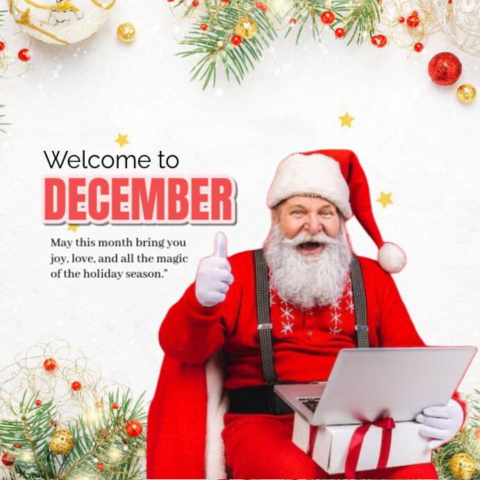 White Maximalist December Instagram Post Template | PosterMyWall