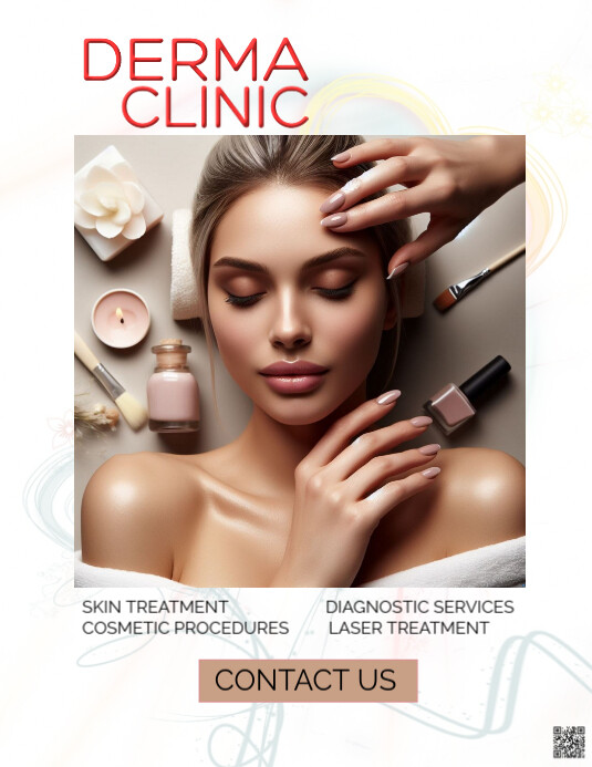 White Maximalist Dermatology Flyer (us Letter) Template | PosterMyWall