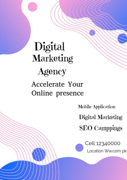 White Maximalist Digital Marketing A4 Template | PosterMyWall