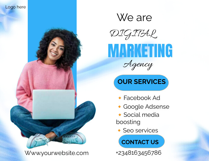 Modèle White Maximalist Digital Marketing Agency Fly | PosterMyWall