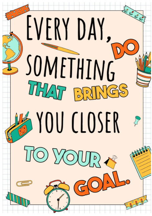 White Maximalist Do Something Close To Your Goal Everyday A4 Template ...