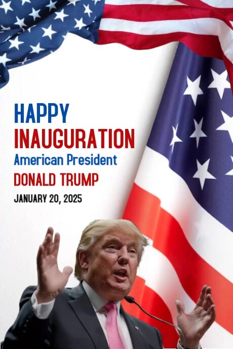 Copy of White Maximalist Donald Trump Inauguration Poster | PosterMyWall