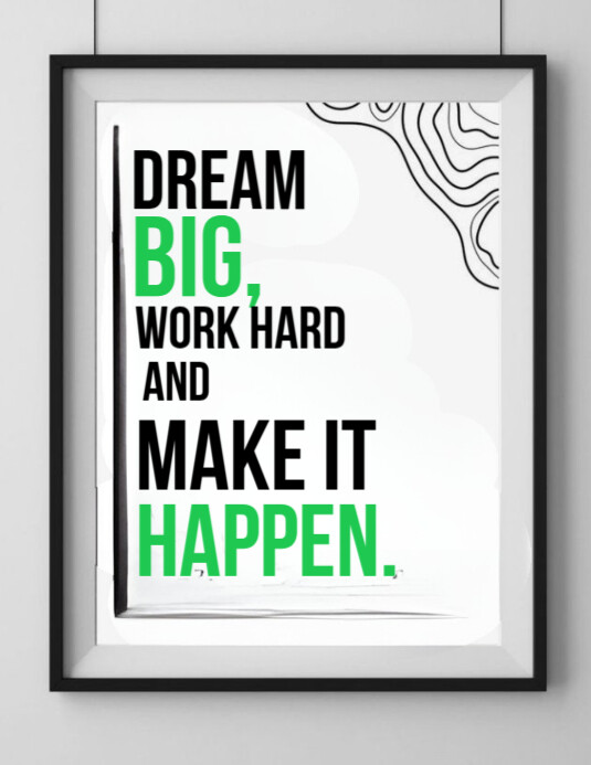 White Maximalist Dream Big Flyer (us Letter) Template | PosterMyWall