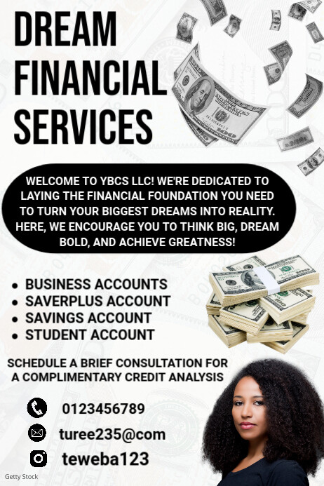 White Maximalist Dream Financial Services Poster Template | PosterMyWall