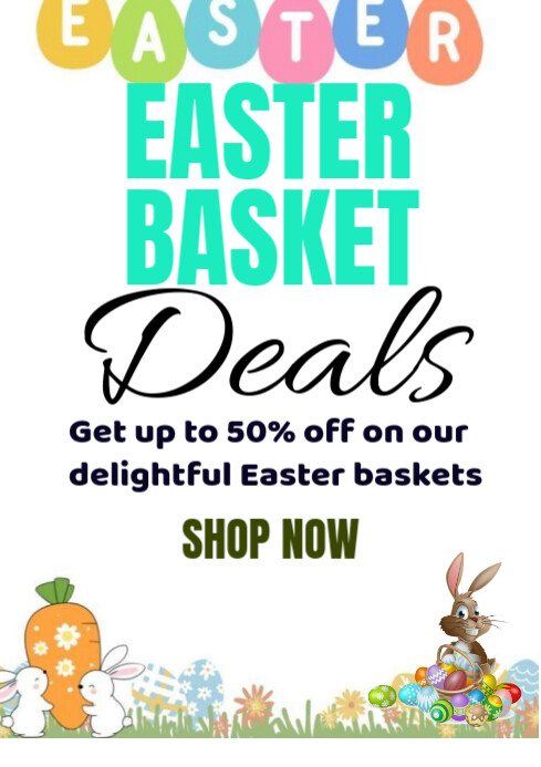 White Maximalist Easter Break Deals A1 Template | PosterMyWall