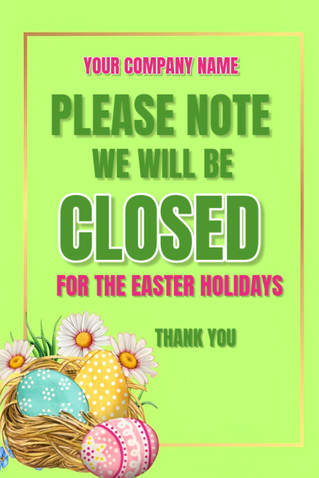 Copy of White Maximalist Easter Closed Poster | PosterMyWall