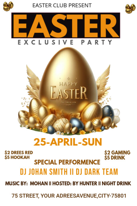 Copy of White Maximalist Easter Club Present Poster | PosterMyWall