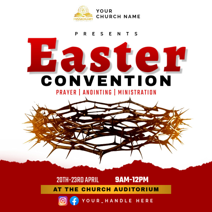 Copy of White Maximalist Easter Convention Square (1:1) | PosterMyWall