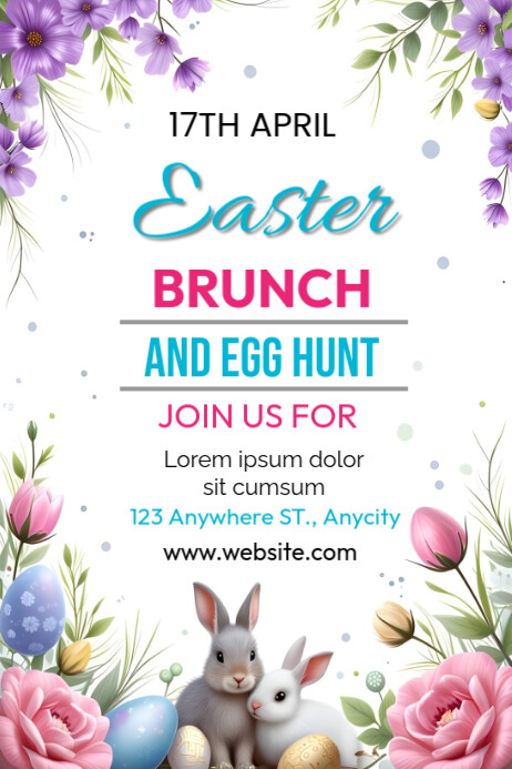 White Maximalist Easter Day Poster Template | PosterMyWall