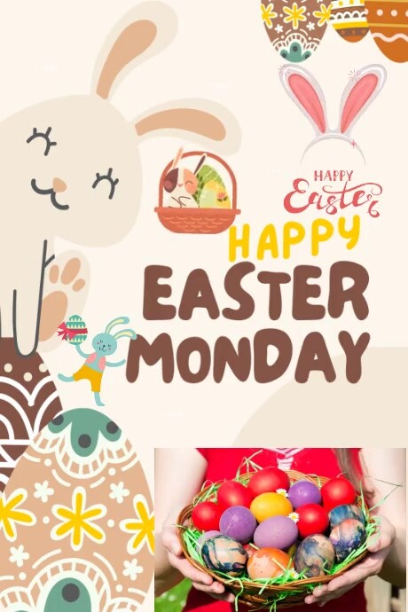Copy of White Maximalist Easter Monday Poster | PosterMyWall