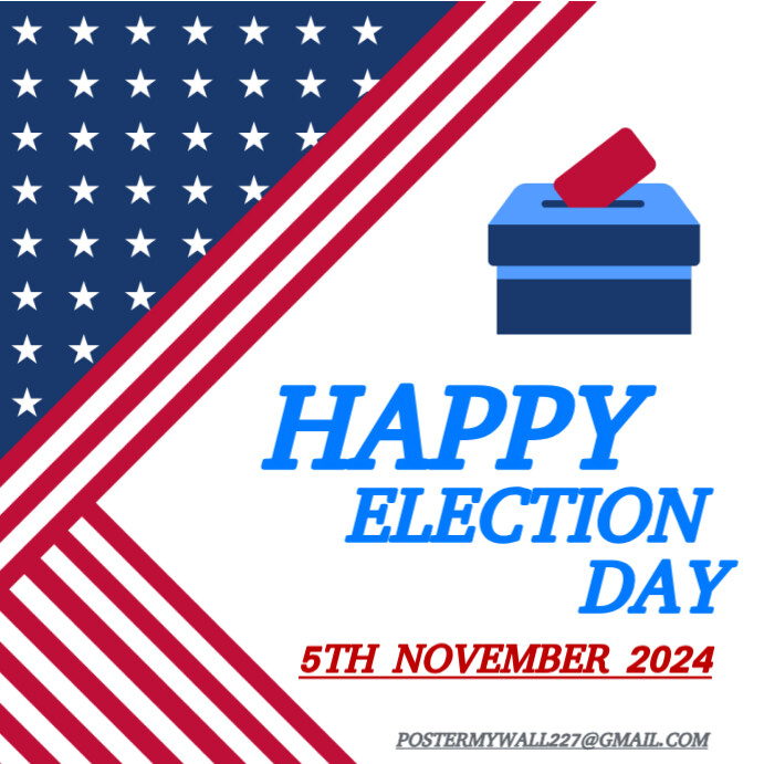 White Maximalist Election Day In America Instagram Post Template ...