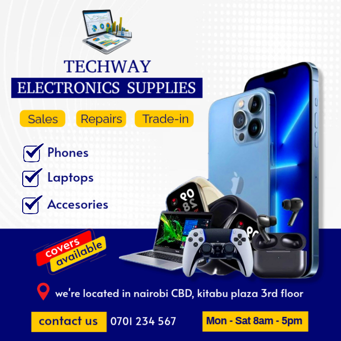 White Maximalist Electronic Shop Supply Instagram Post Template ...