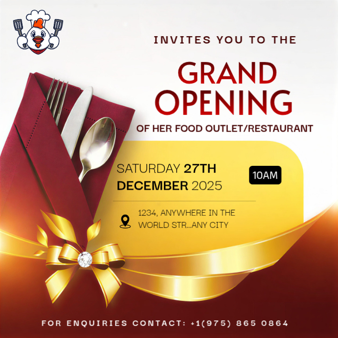 White Maximalist Elegant Restaurant Grand Opening Invitation Template ...