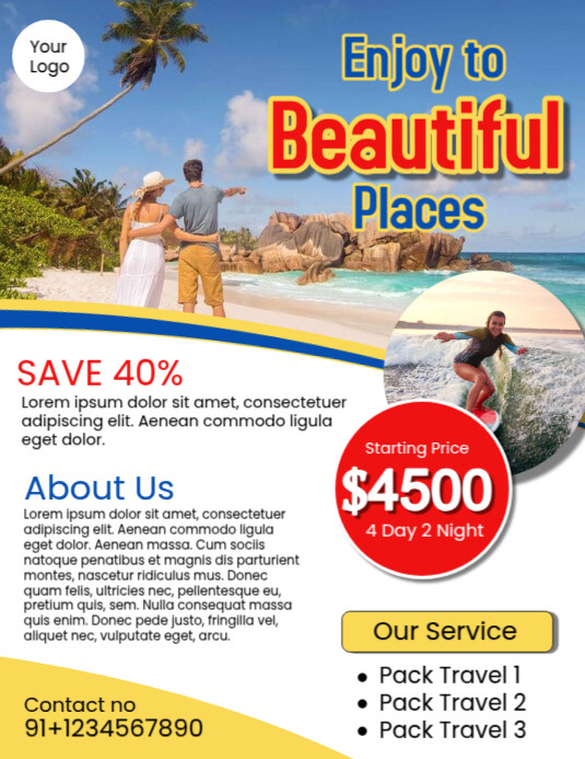 Modèle White Maximalist Enjoy Beautiful Places Flyer (us Letter ...