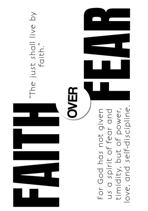 Copy of White Maximalist Faith Over Fear Wall Art A4 | PosterMyWall